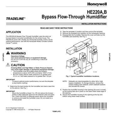 Honeywell HE220A Humidifier Instruction | Manualzz