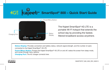 Kajeet SmartSpot 800 Quick start manual | Manualzz