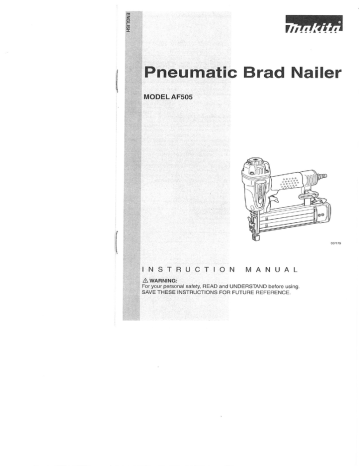 Makita AF505 Pneumatic Brad Nailer Instruction Manual | Manualzz