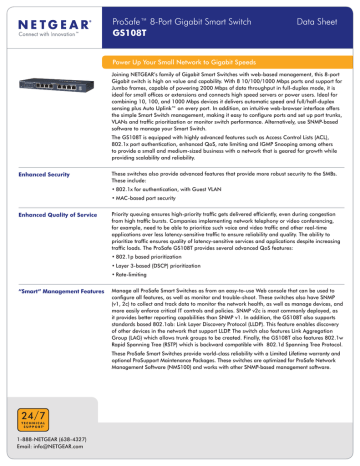 Netgear ProSafe GS108 Datasheet | Manualzz