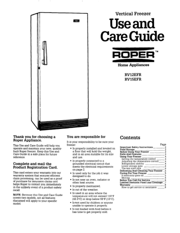 Roper Refrigerator Repair Manual | Manualzz
