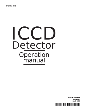 ICCD Detector Operation Manual | Manualzz