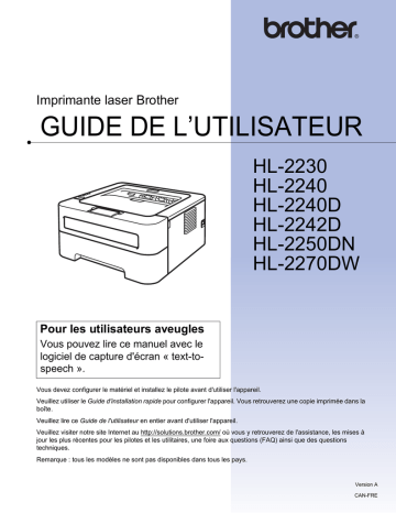 Brother HL-2220 Monochrome Laser Printer User's Guide | Manualzz