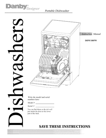 Danby DDW1805W Dishwasher Operating instructions | Manualzz