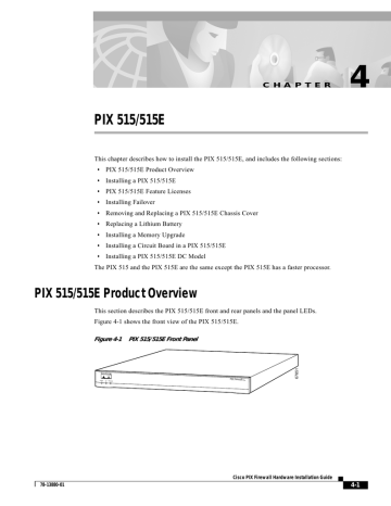 Cisco PIX 515, PIX 515E Firewall Installation Guide | Manualzz