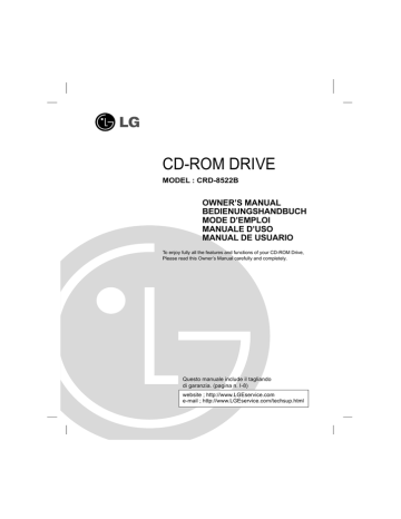 LG CD-ROM Drive CRD-8522B Owner's Manual | Manualzz