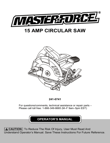 MasterForce 241-0741 Operator's Manual | Manualzz