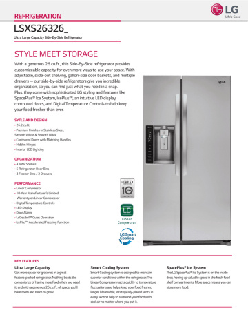 LG LSXS26326S Refrigerator Specification | Manualzz