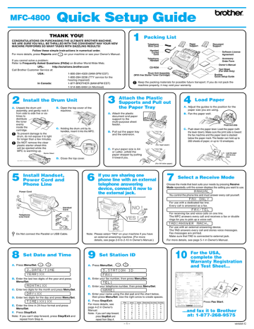 Brother MFC-4800 Quick Setup Guide | Manualzz