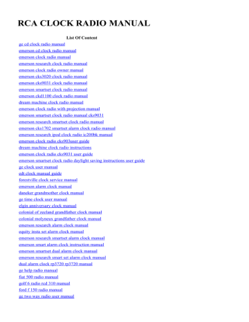 RCA CLOCK RADIO MANUAL | Manualzz
