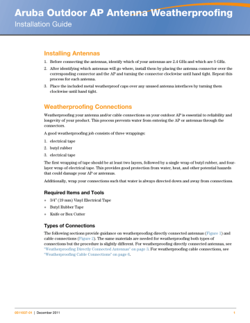 Aruba Outdoor AP Antenna Weatherproofing Installation Guide | Manualzz