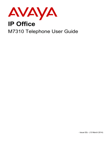 Avaya M7310 Telephone User Guide | Manualzz