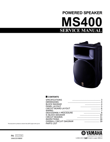 Yamaha MS400 Service Manual | Manualzz