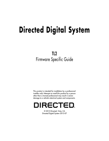 Directed Digital System TL2 Firmware Specific Guide | Manualzz