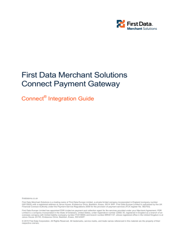 First Data Payment Gateway Connect Integration Guide | Manualzz