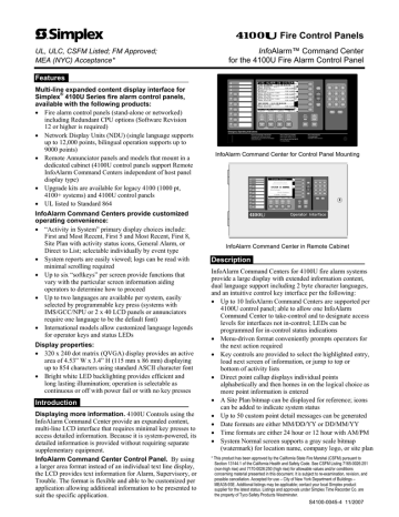 Simplex SafeLINC 4100U Operation Reference | Manualzz