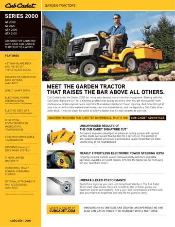 Cub Cadet GT2000 Brochure | Manualzz