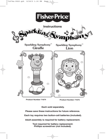 Mattel Sparkling Symphony Giraffe Instruction Sheet | Manualzz