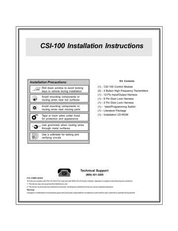 CSI 100 Installation Instructions | Manualzz