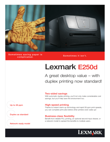Lexmark E250D Specifications | Manualzz