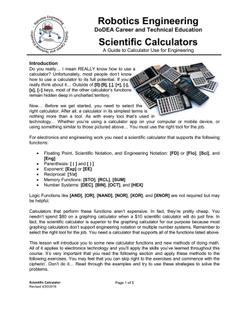 Scientific Calculators User Guide | Manualzz
