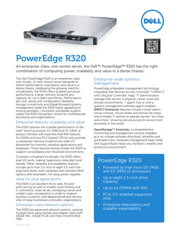 Dell PowerEdge R320 Specification | Manualzz