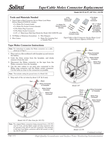 Solinst 107 TLC Meter Instructions | Manualzz