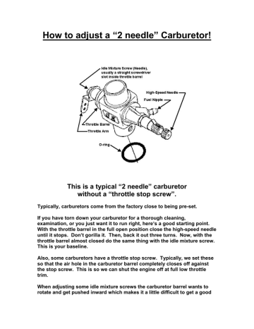 How to adjust a 2 needle carburetor | Manualzz