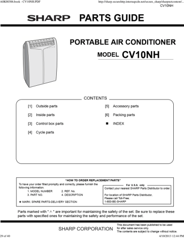 Sharp CV-10NH Air Conditioner Owner's Manual | Manualzz