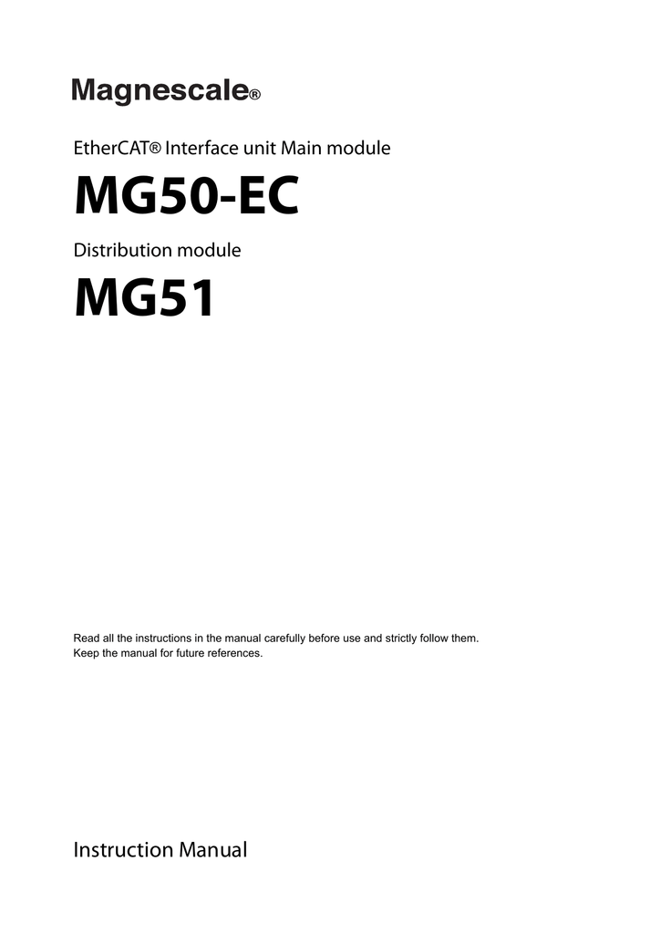 Magnescale MG50-EC/MG51 Digital Gauge Owner Manual | Manualzz