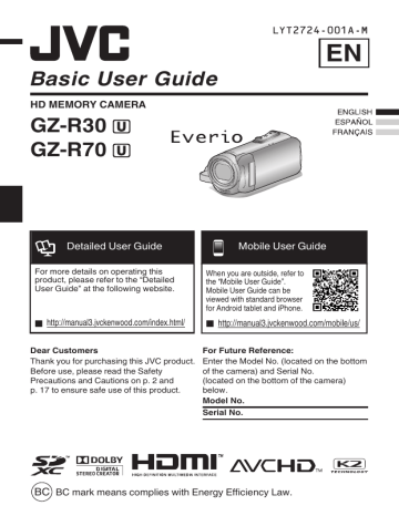 JVC Everio GZ-R10U User guide | Manualzz