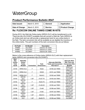WaterGroup PB547WG Flexcon Online Tanks Owner's Manual | Manualzz