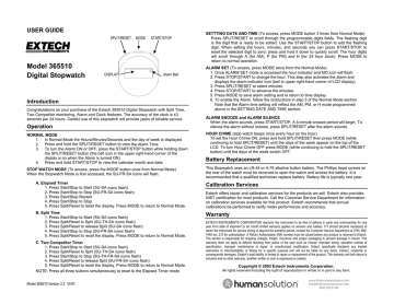 Extech 365510 Digital Stopwatch User Manual | Manualzz