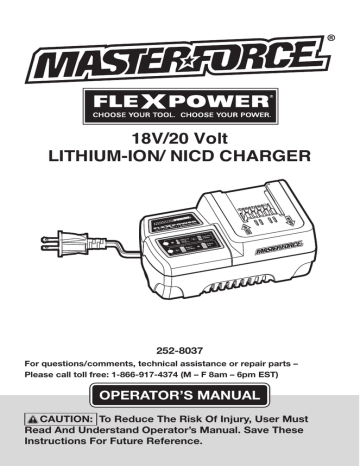 MasterForce FLEXPOWER Operator's Manual | Manualzz