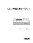 IDEXX Coag Dx Analyzer Operator’s Guide | Manualzz