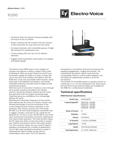 Electro-Voice R300 Data Sheet | Manualzz