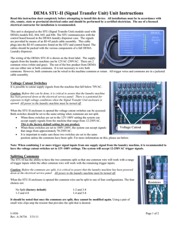 Dema Atlas OPL STU II Instruction Sheet | Manualzz
