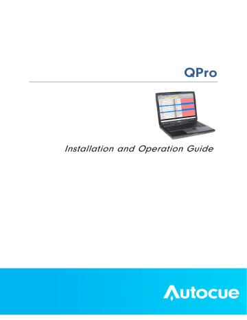 Autocue QPro Installation and Operation Guide | Manualzz