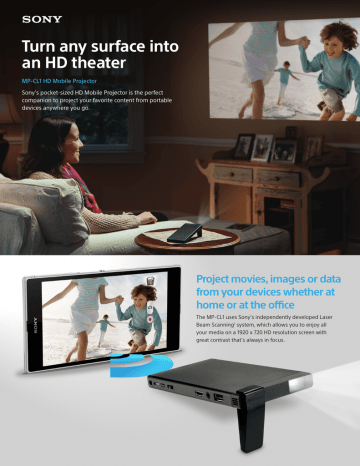 Sony MP-CL1 Projector Product sheet | Manualzz