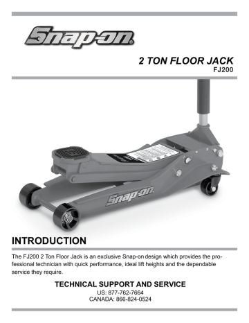 Snap-On FJ200 Owner's Manual | Manualzz