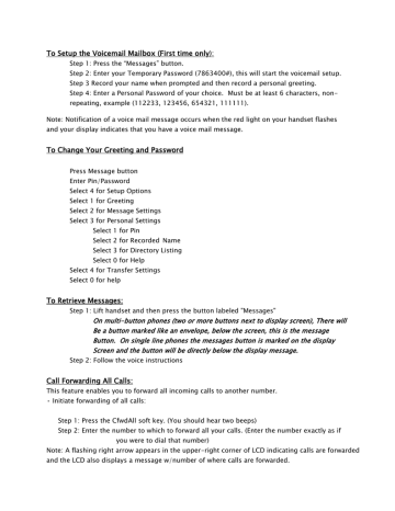 Voicemail User Manual | Manualzz