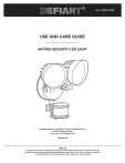 Defiant Motion Security LED Light User Guide | Manualzz