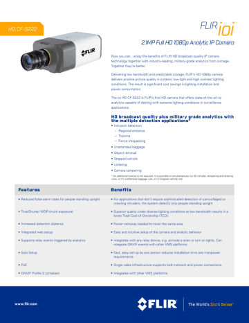 FLIR ioi HD Fixed Cameras Datasheet | Manualzz