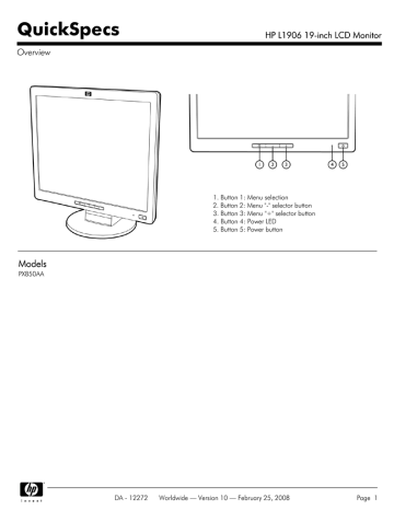 HP L1906 19-inch LCD Monitor | Manualzz