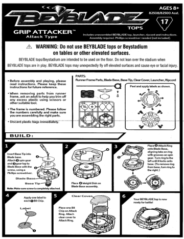 Beyblade Grip Attacker Instructions | Manualzz