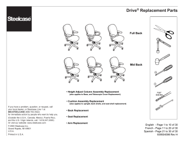 Steelcase 461 Drive Chair Manuel utilisateur | Manualzz