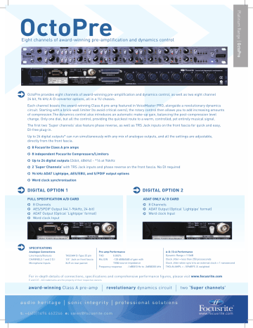 Focusrite OctoPre User Manual | Manualzz