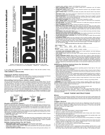 DeWalt DW882, dw880 2-1, DW887, DW887-220, DW888, DW880 Instruction ...