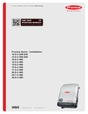 Fronius Symo Advanced Serie User's Manual | Manualzz