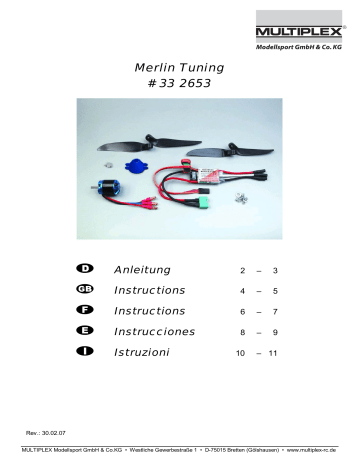 Multiplex Antriebssatz Merlin Owner's Manual | Manualzz